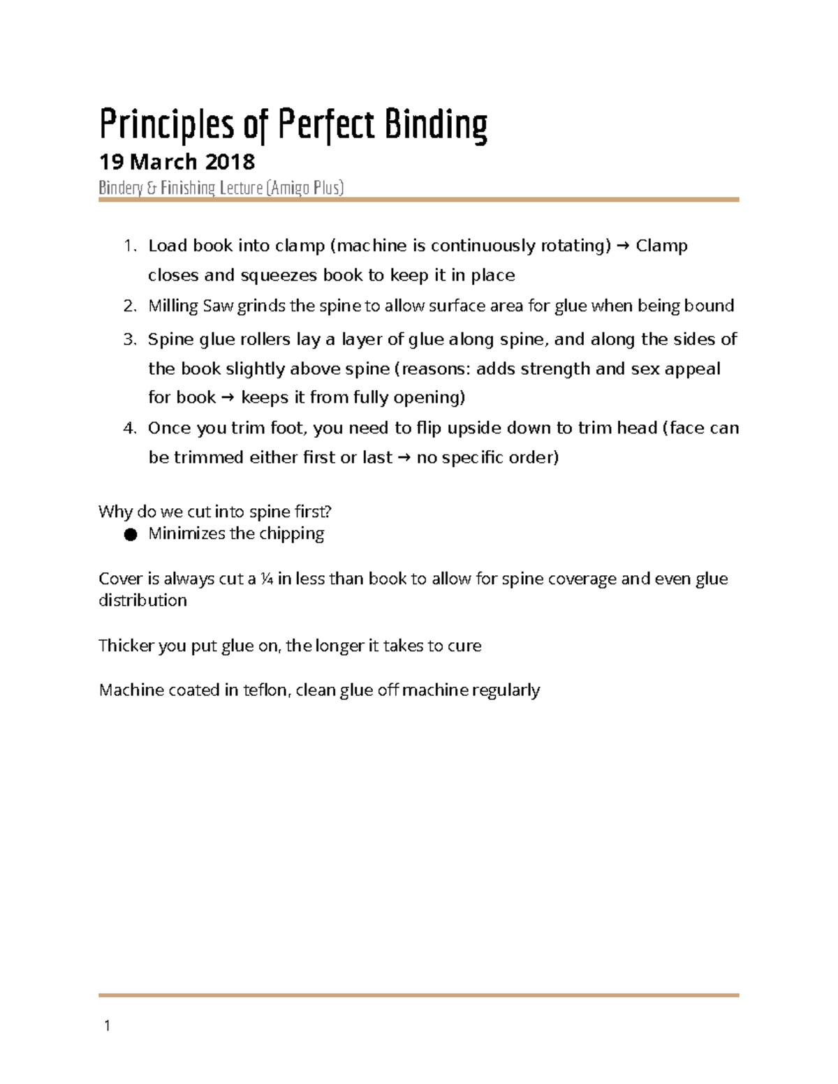 Lecture 1: Principles of Perfect Binding - Principles of Perfect ...