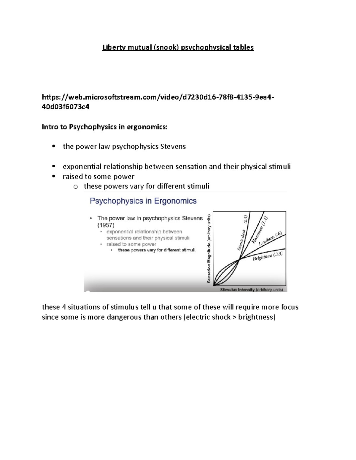 Snook's lecture - Liberty mutual (snook) psychophysical tables - Studocu