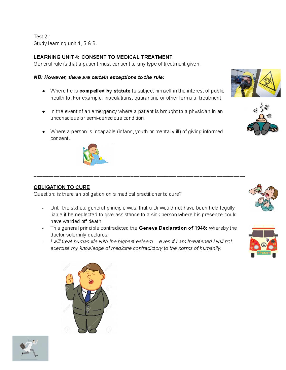 Medicina Units 4-6 - Unit 4-6 Summaries - Warning: TT: more functions defined than expected ...