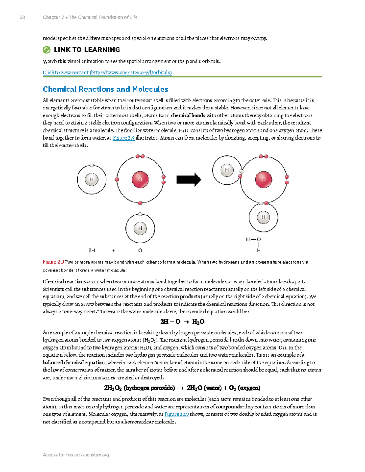 Chapter 2 The Chemical Foundation of Life Part 4 - model specifies the ...