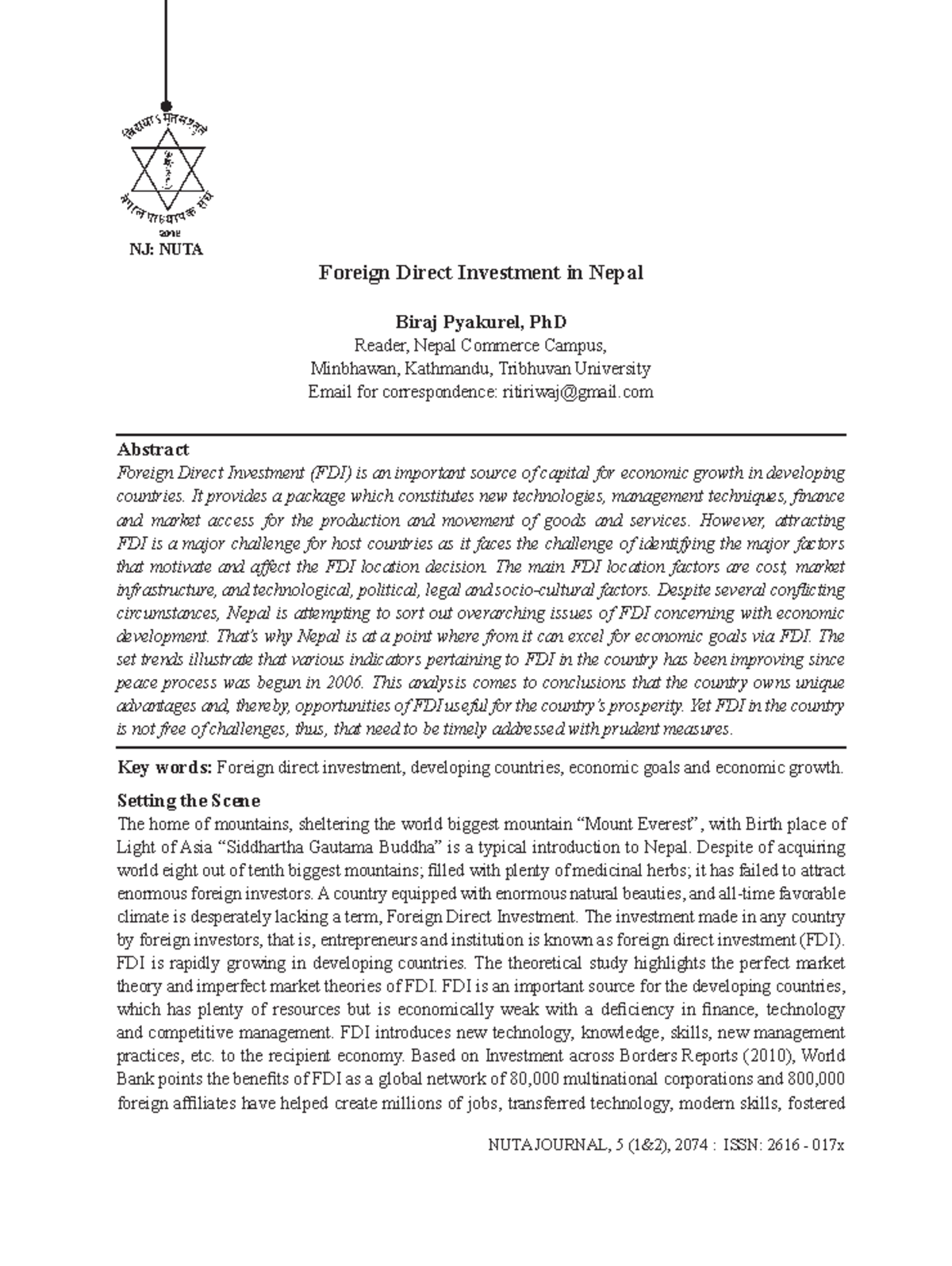 72575 - fdfdfdf - 48 Foreign Direct Investment in Nepal Biraj Pyakurel ...