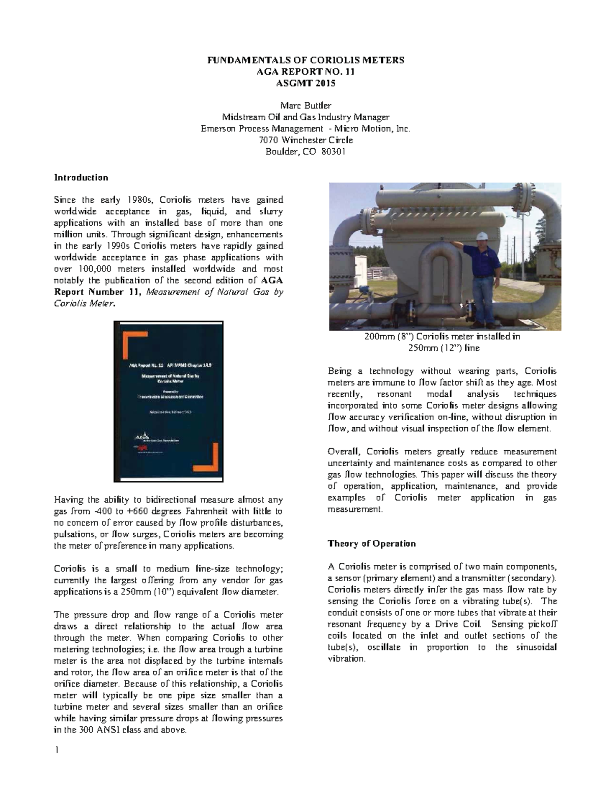 AGA 11 Masico Articulo - FUNDAMENTALS OF CORIOLIS METERS AGA REPORT NO. 11 ASGMT 2015 Marc ...