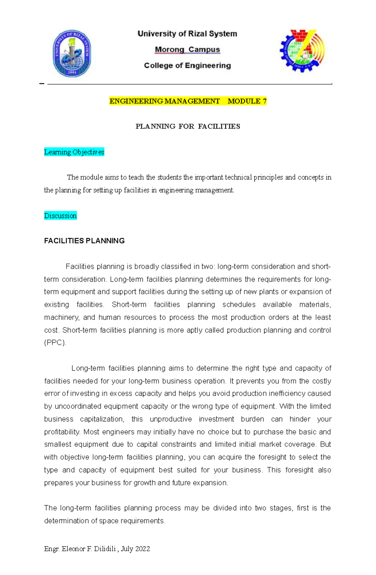 ES 10 Engineerin Management Module 7 - ENGINEERING MANAGEMENT MODULE 7 ...