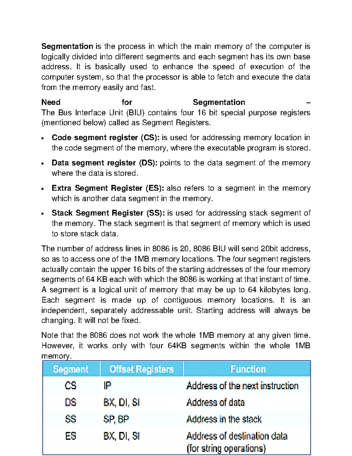 Segmentation self - Segmentation is the process in which the main ...