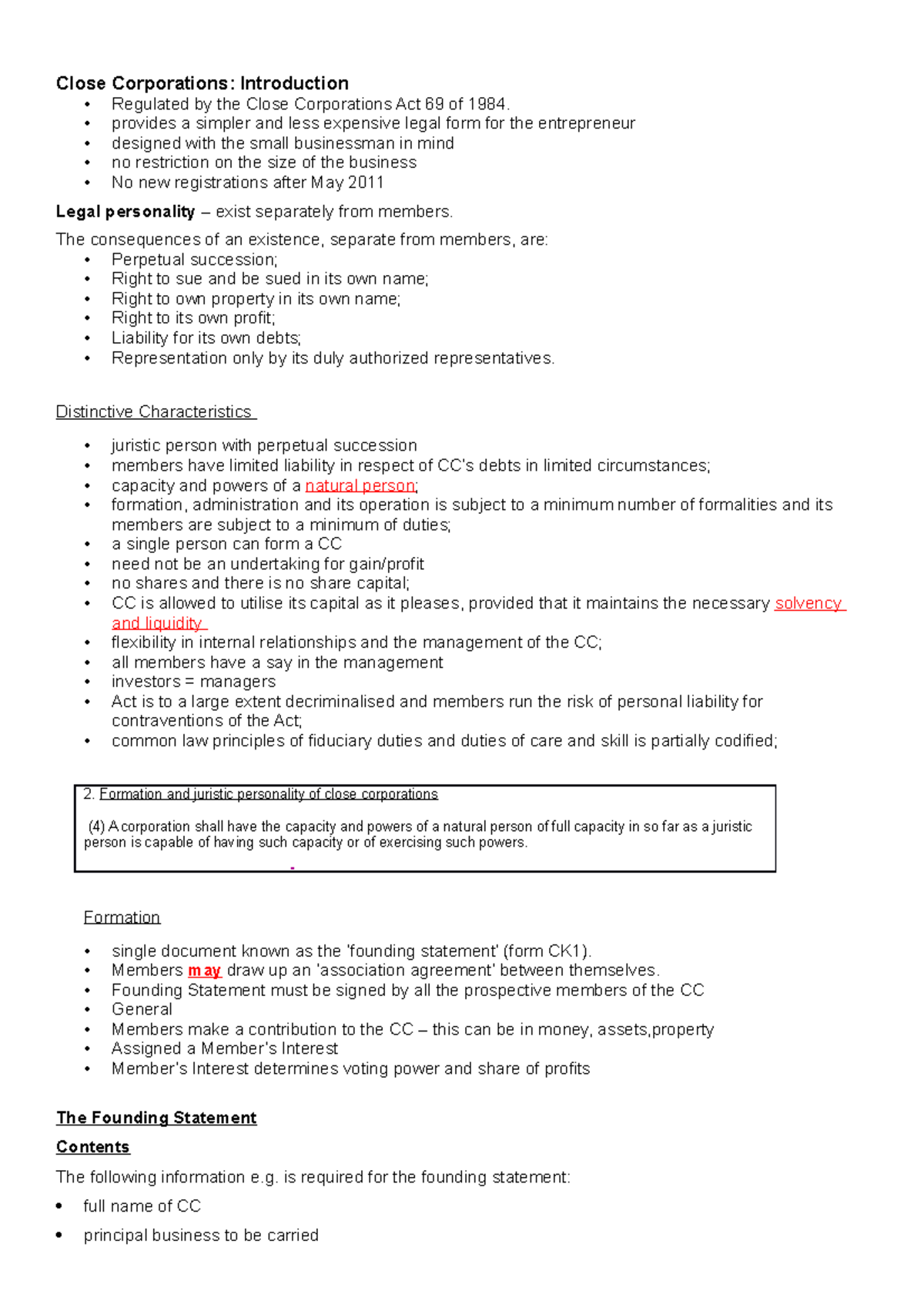 1 Close Corporations - Intro - Close Corporations: Introduction ...