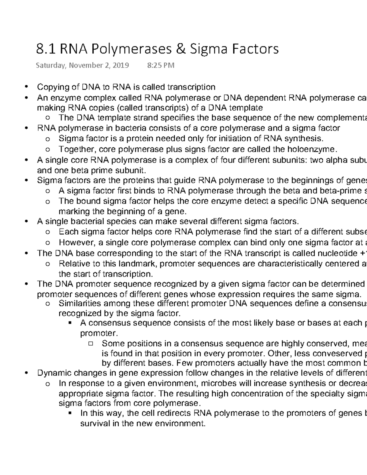8.1 RNA Polymerases & Sigma Factors - Warning: TT: undefined function: 32 Warning: TT: undefined ...