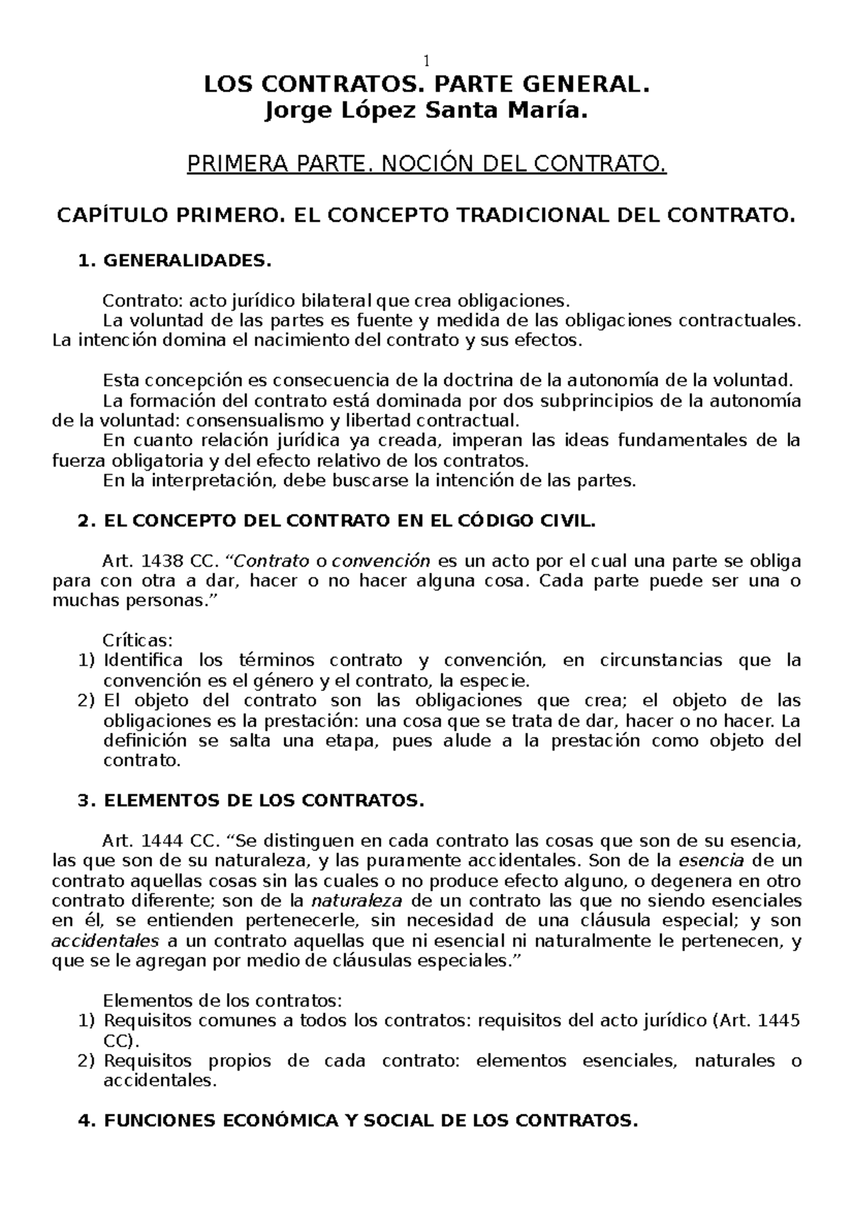 LOS Contratos Parte General - 1 LOS CONTRATOS. PARTE GENERAL. Jorge ...