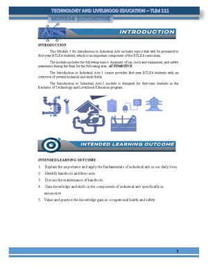 Module-1 TLEd-111 Drafting - INTRODUCTION This Module 1 for Introduction to Industrial Arts ...