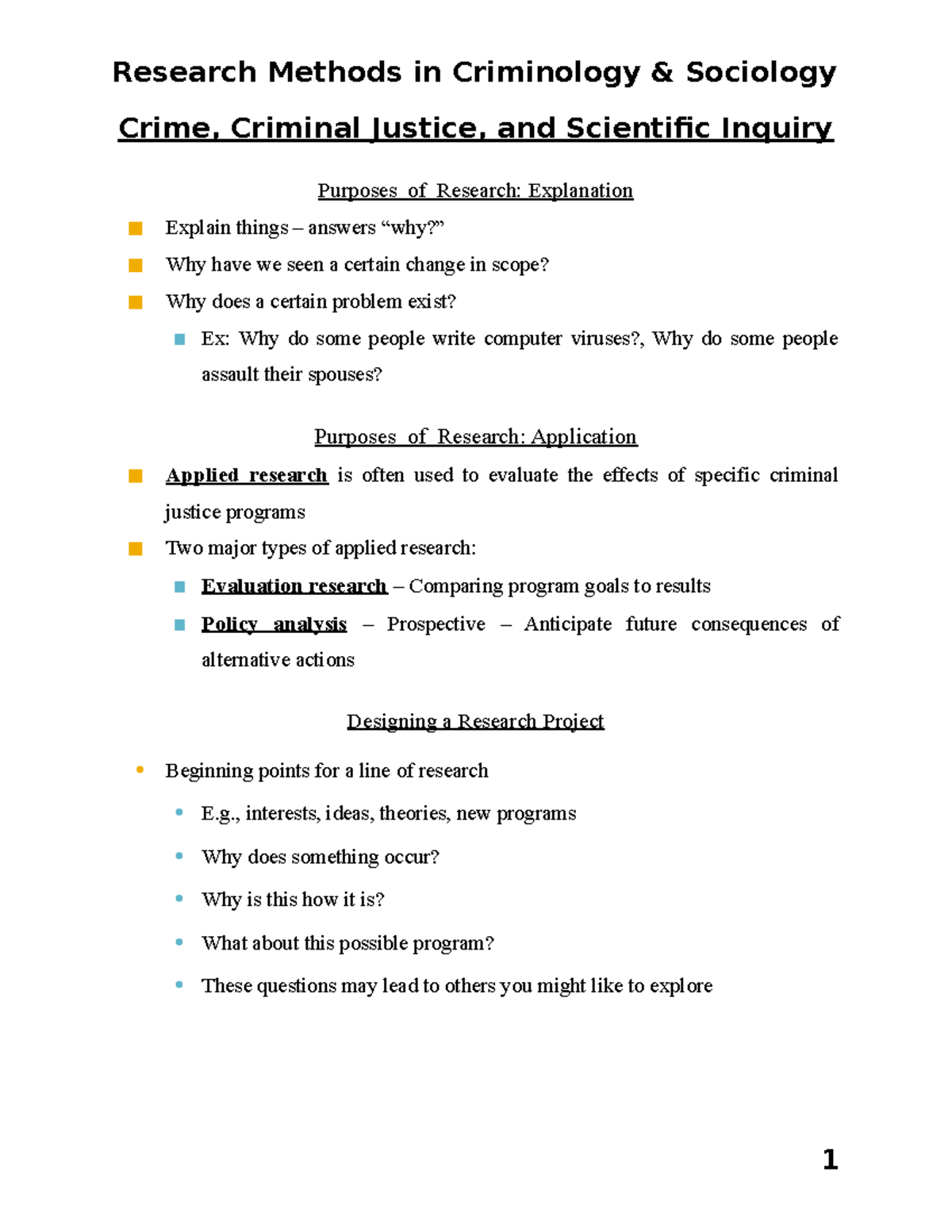 SSC 325 Scientific Inquiry & Issues Part 4 - Research Methods in ...