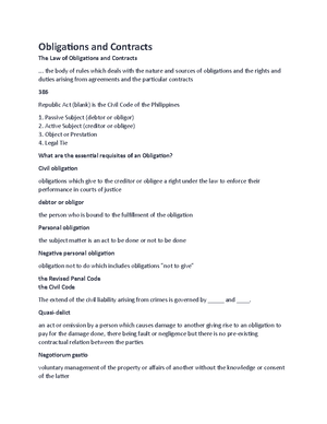 Kinds of obligation according to the subject matter - There are thus ...
