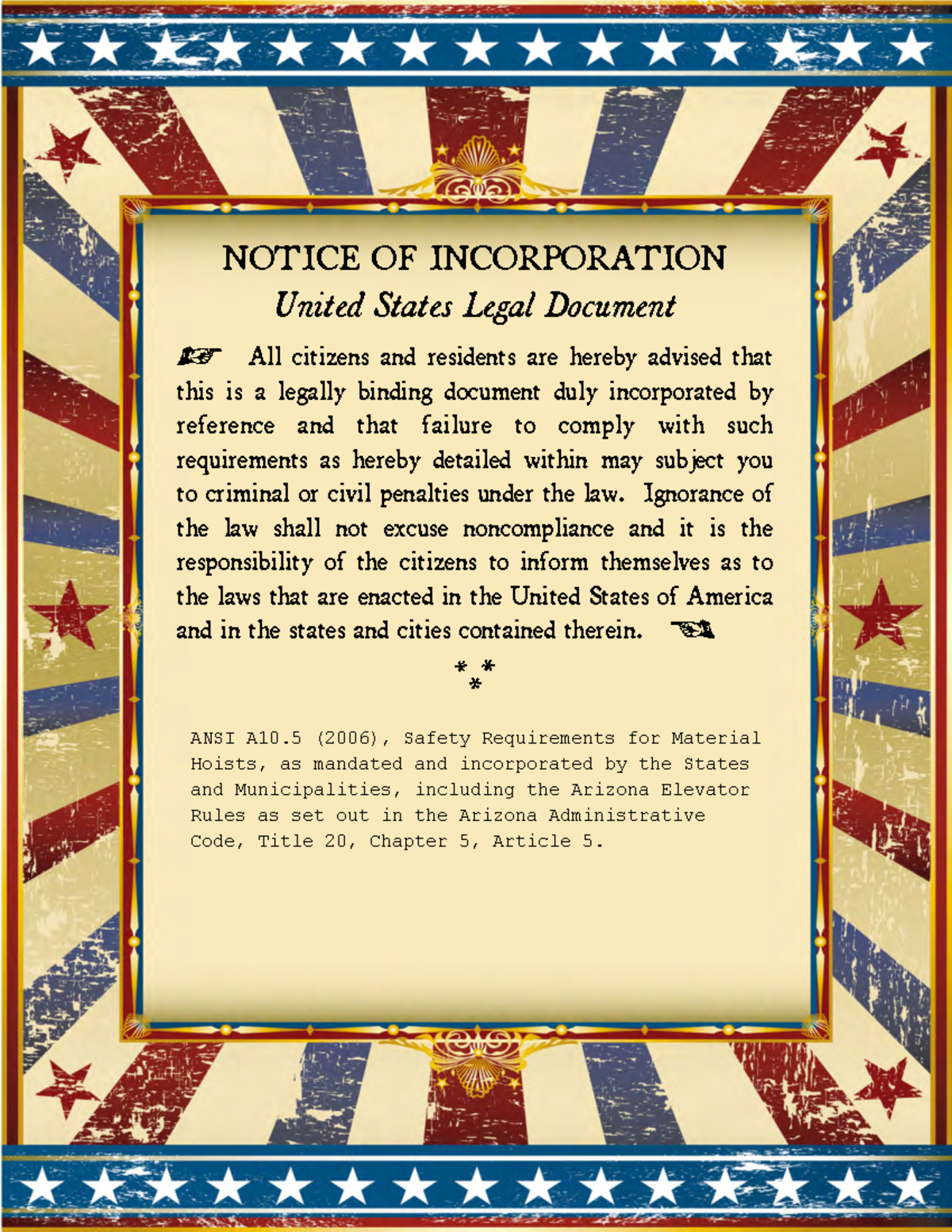 ANSI A10.5 (2006 ) - Material Hoist - Safety Requirements - NOTICE OF ...