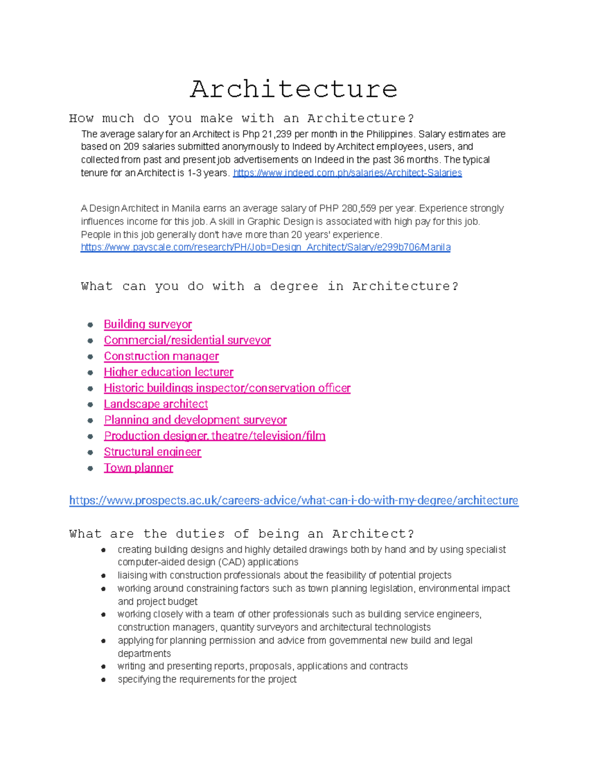Architecture Career Research Paper - Architecture How much do you make ...