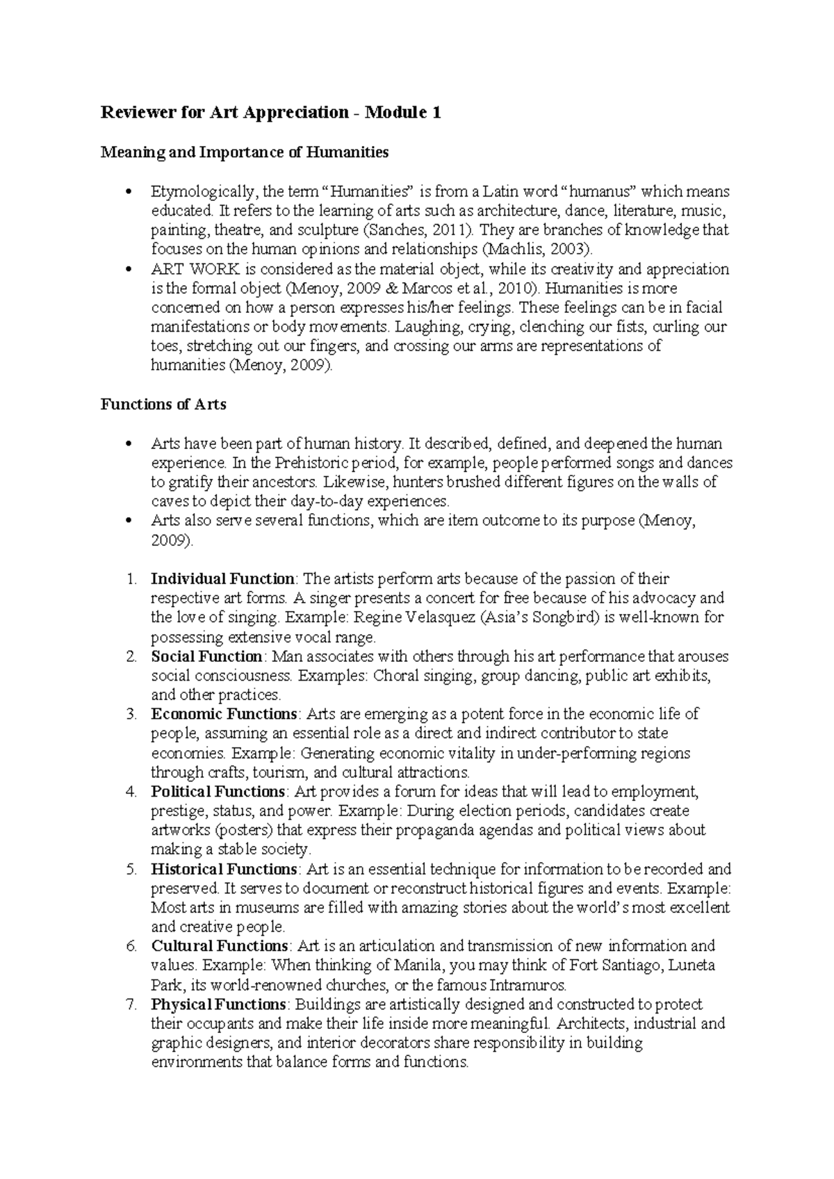 ARTA Reviewer Prelims - Reviewer for Art Appreciation - Module 1 ...