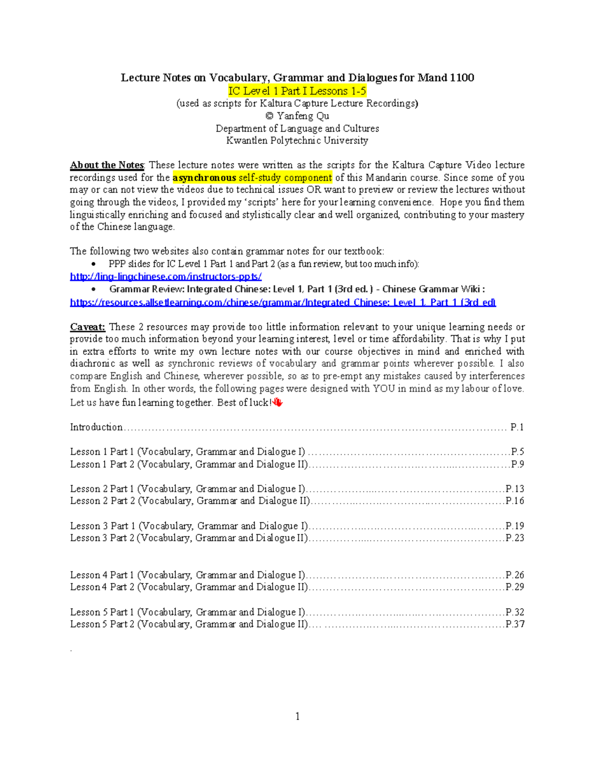 1100-Lecture Notes - Course lecture - Lecture Notes on Vocabulary ...