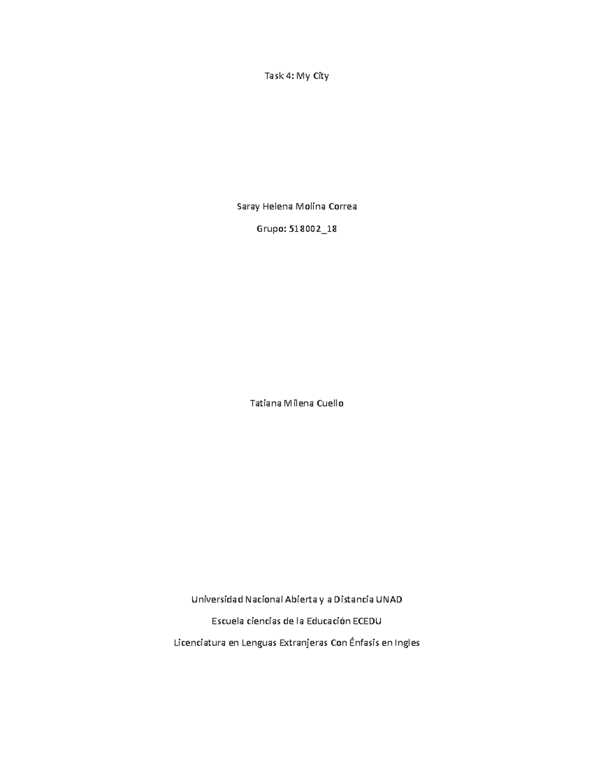 Task 4 Saray Molina - trabajos para ayudar - Task 4 : My City Saray ...