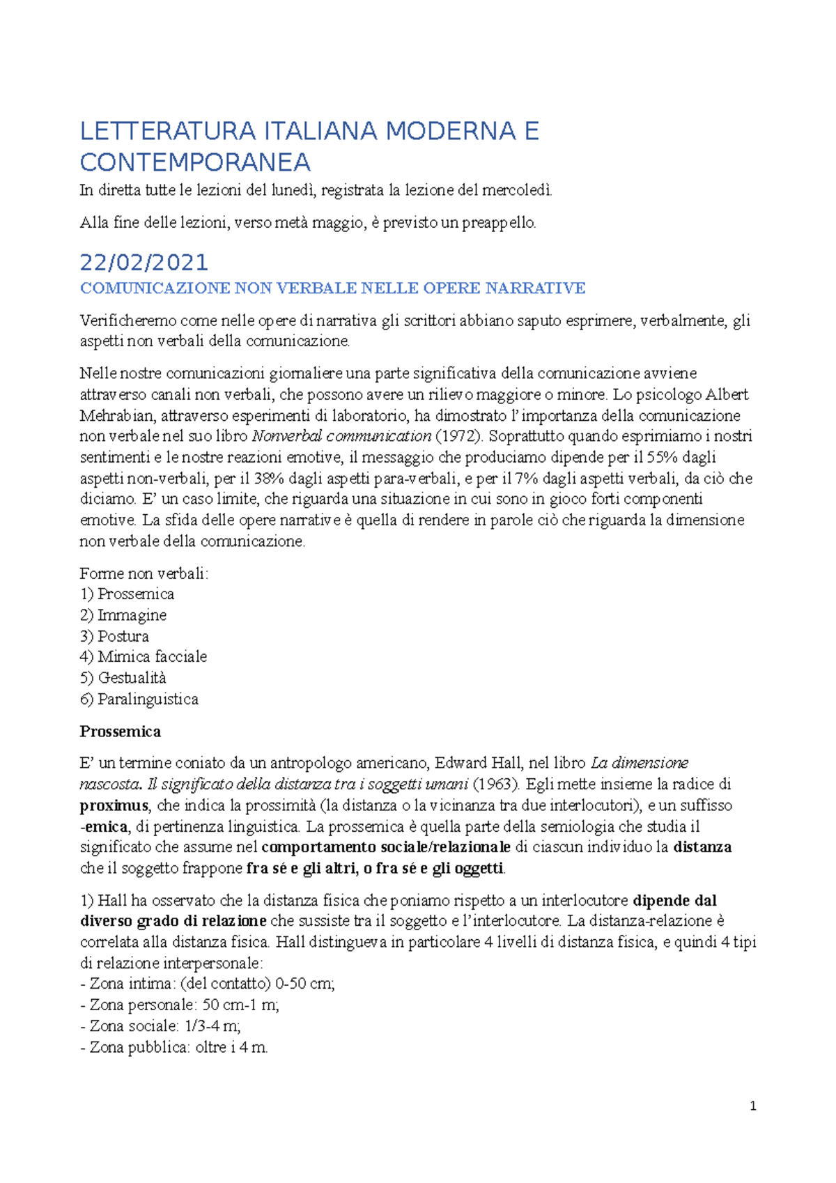 Letteratura Italiana Moderna E Contemporanea - LETTERATURA ITALIANA ...