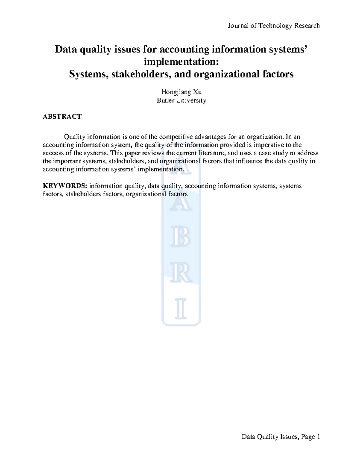 09189 - worked - Data quality issues for accounting information systems ...