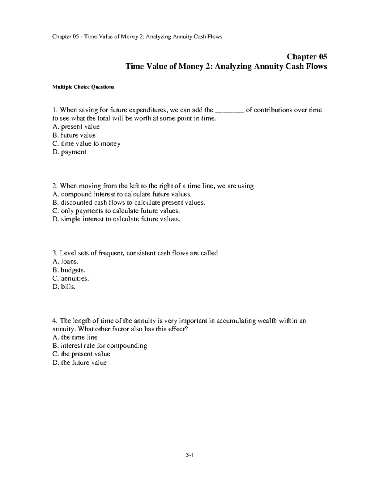 Chapter 5 practice problems - Chapter 05 Time Value of Money 2 ...