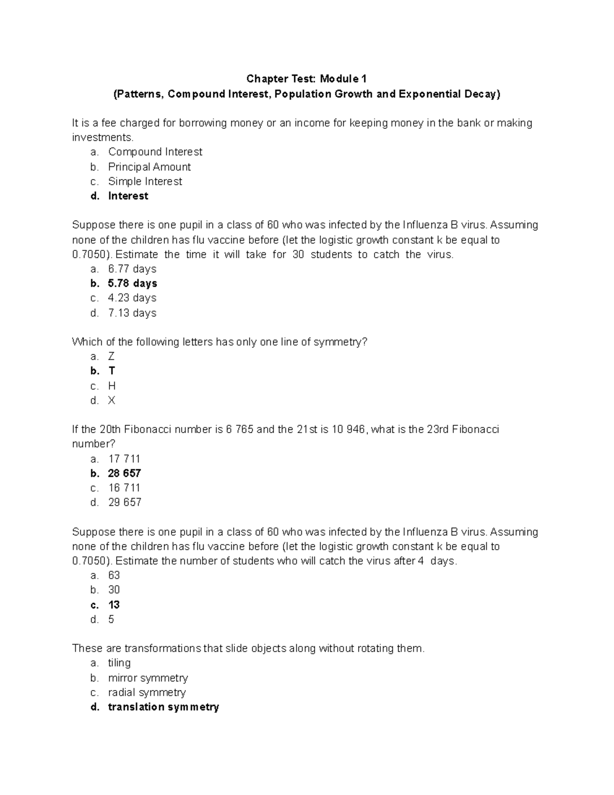 Patterns, Compound Interest, Population Growth and Exponential Decay ...