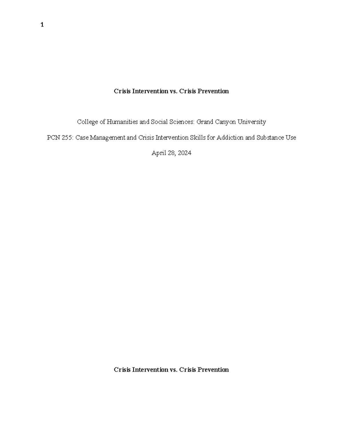 Crisis Intervention VS Crisis Prevention - Crisis Intervention vs ...