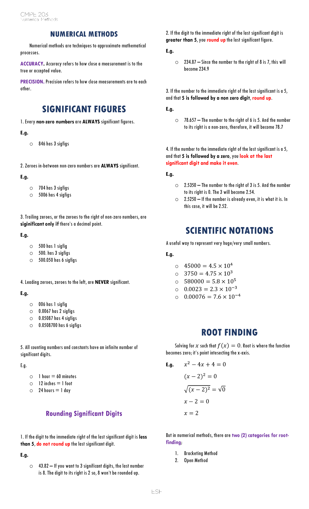 CMPE 203 Numerical Methods - NUMERICAL METHODS Numerical methods are techniques to approximate ...