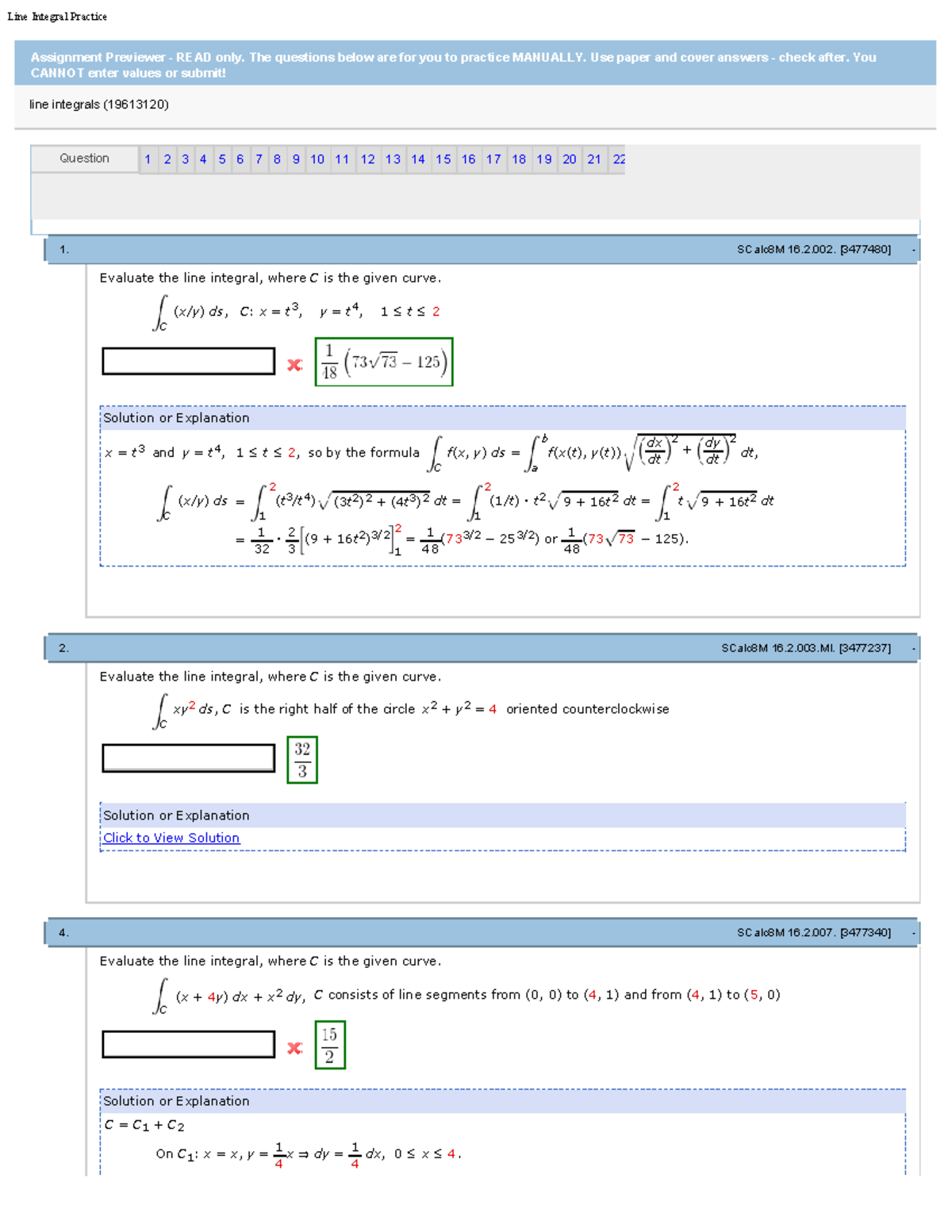 Line Integral Study - 2021 practice material Math modelling 33230 ...
