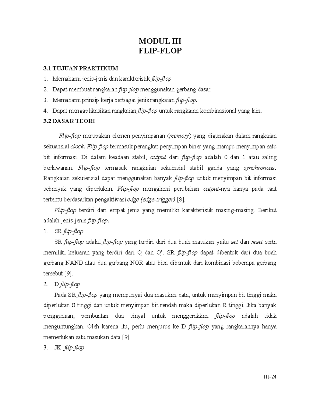 Laporan Modul 3 Muhammad Shata Hibrizi F1D02006 4 - MODUL III FLIP-FLOP ...