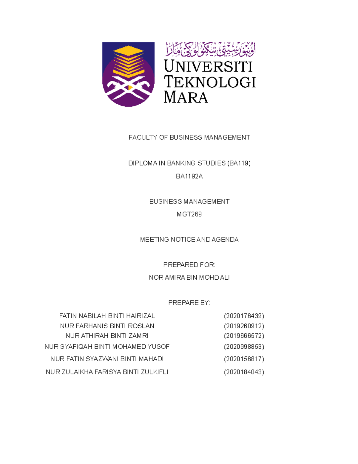 Assignment 2 MGT - MANAGEMENT - FACULTY OF BUSINESS MANAGEMENT DIPLOMA ...