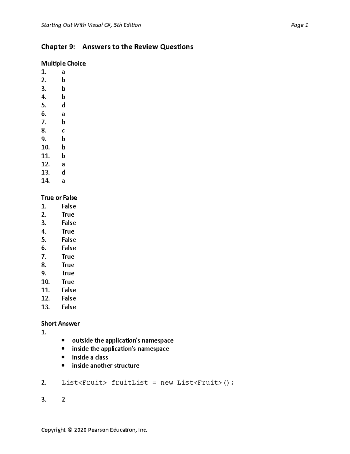 Chapter 09 - Starting Out With Visual C#, 5th Edition Page 1 Chapter 9 ...