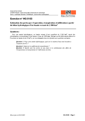 Hydrologie-cours-01 - Cours - ELEMENTS D'HYDROLOGIE DE SURFACE Par J ...