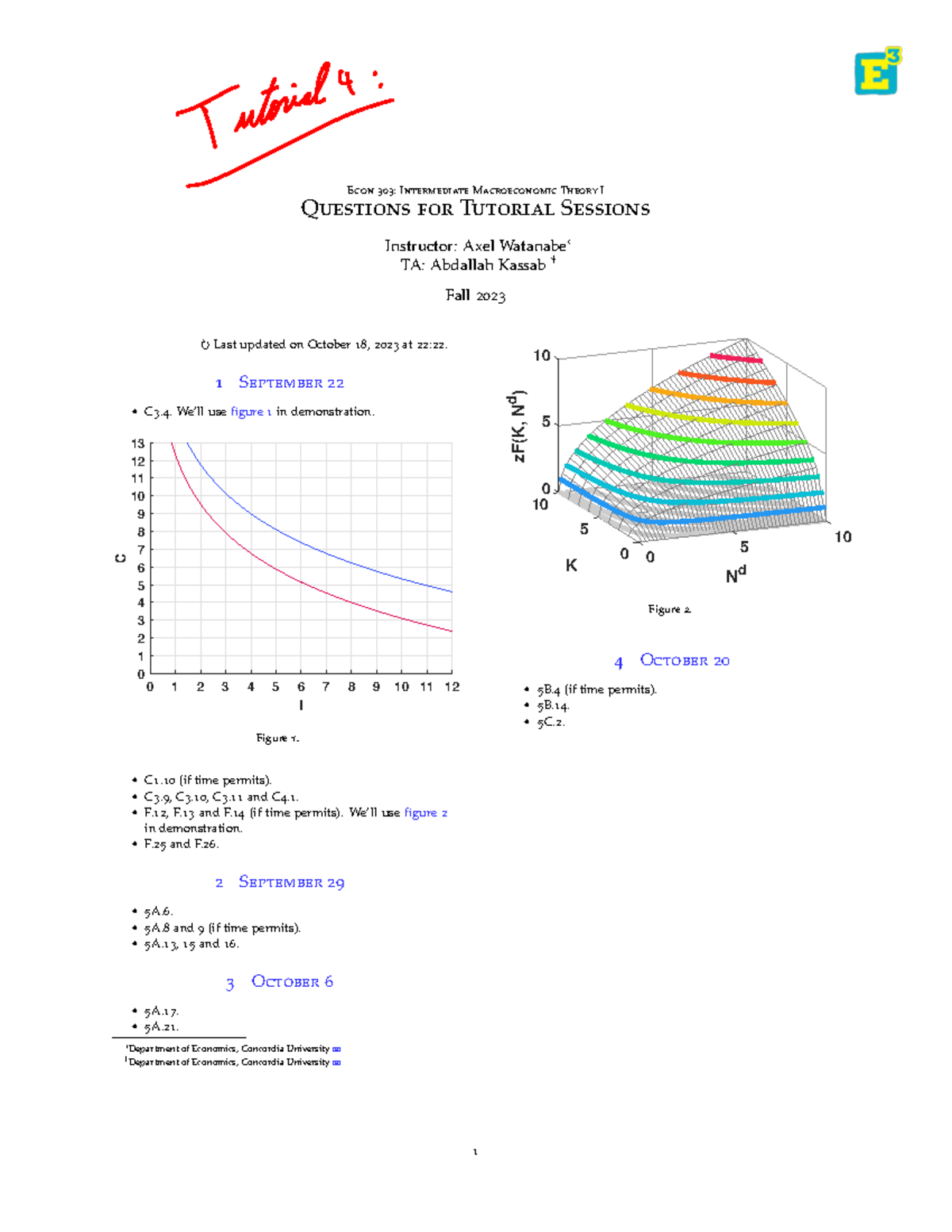 Econ 303- tutorial 4 - Econ 303: Intermediate Macroeconomic Theory I ...