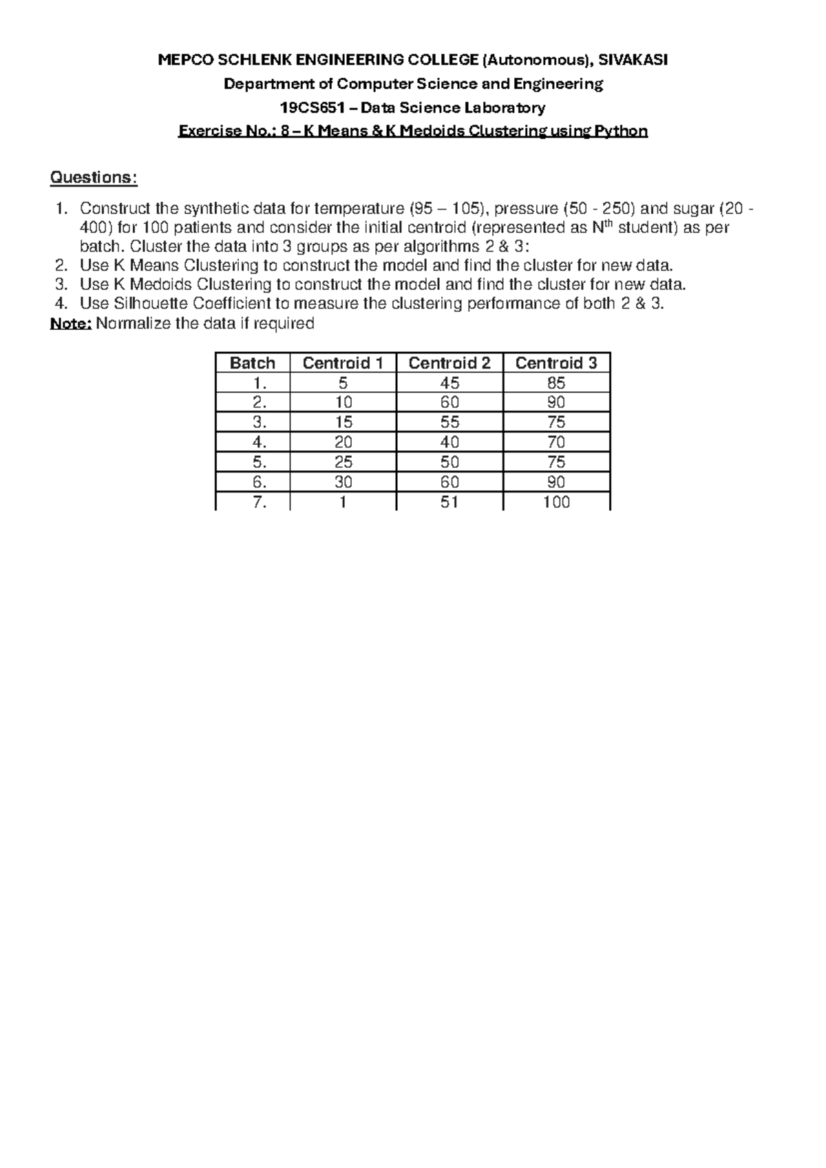 Ex8 (Wednesday) - MEPCO SCHLENK ENGINEERING COLLEGE (Autonomous ...