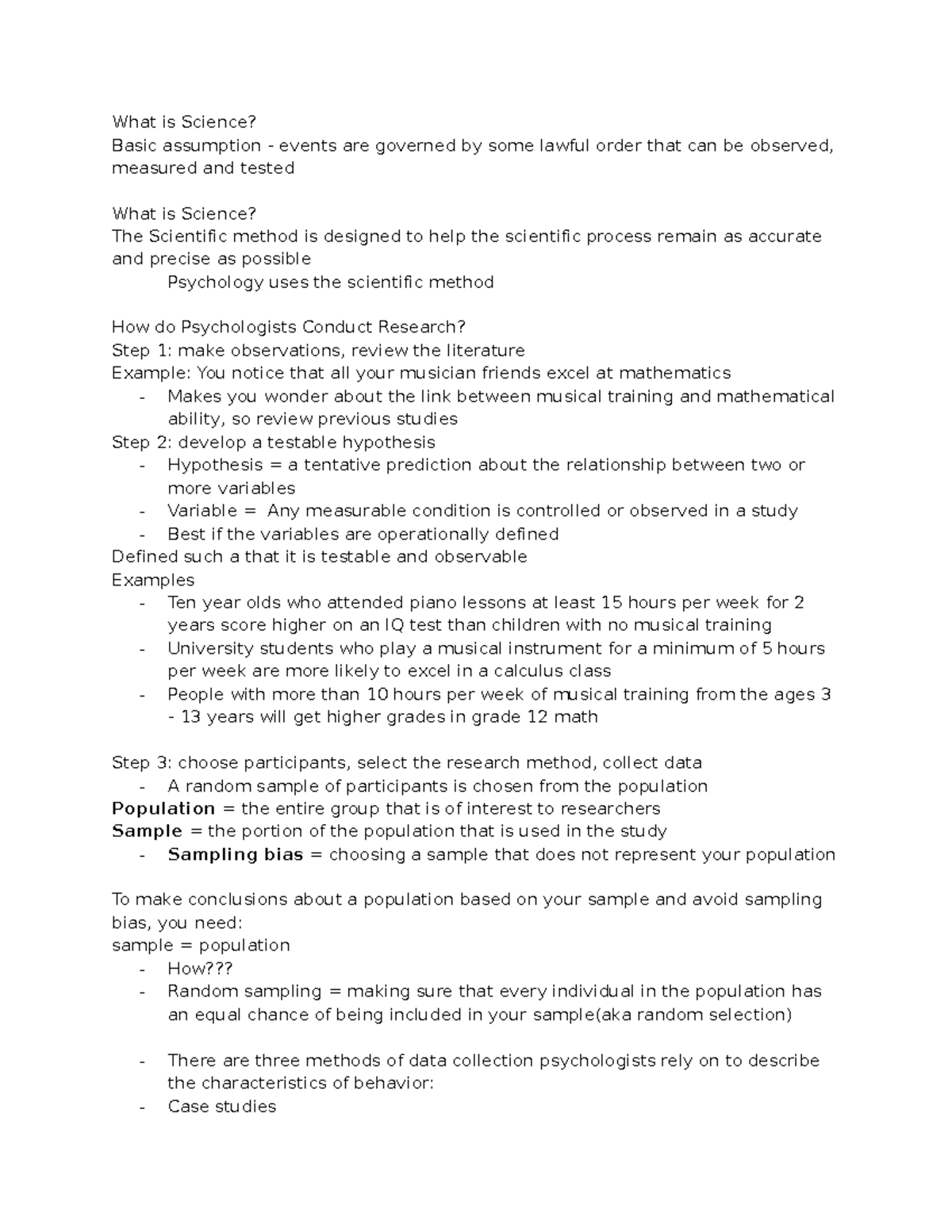 Chapter 2 Research Methods - What is Science? Basic assumption - events are governed by some ...