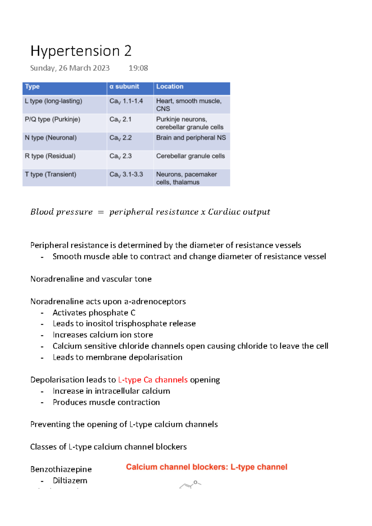 Hypertension 2 - notes - 𝐵𝑙𝑜𝑜𝑑 𝑝𝑟𝑒𝑠𝑠𝑢𝑟𝑒 = 𝑝𝑒𝑟𝑖𝑝ℎ𝑒𝑟𝑎𝑙 𝑟𝑒𝑠𝑖𝑠𝑡𝑎𝑛𝑐𝑒 𝑥 ...