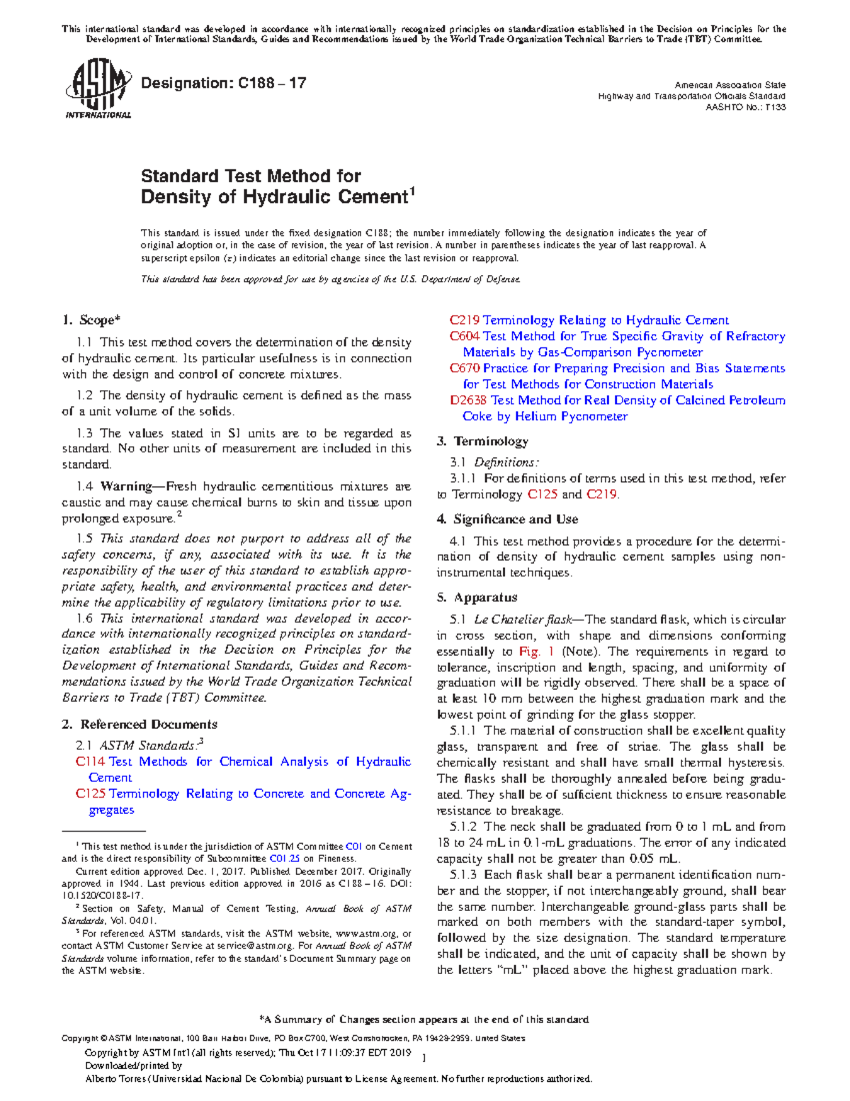 ASTM C188 norma 11111111111111111 - Designation: C188− 17 American ...