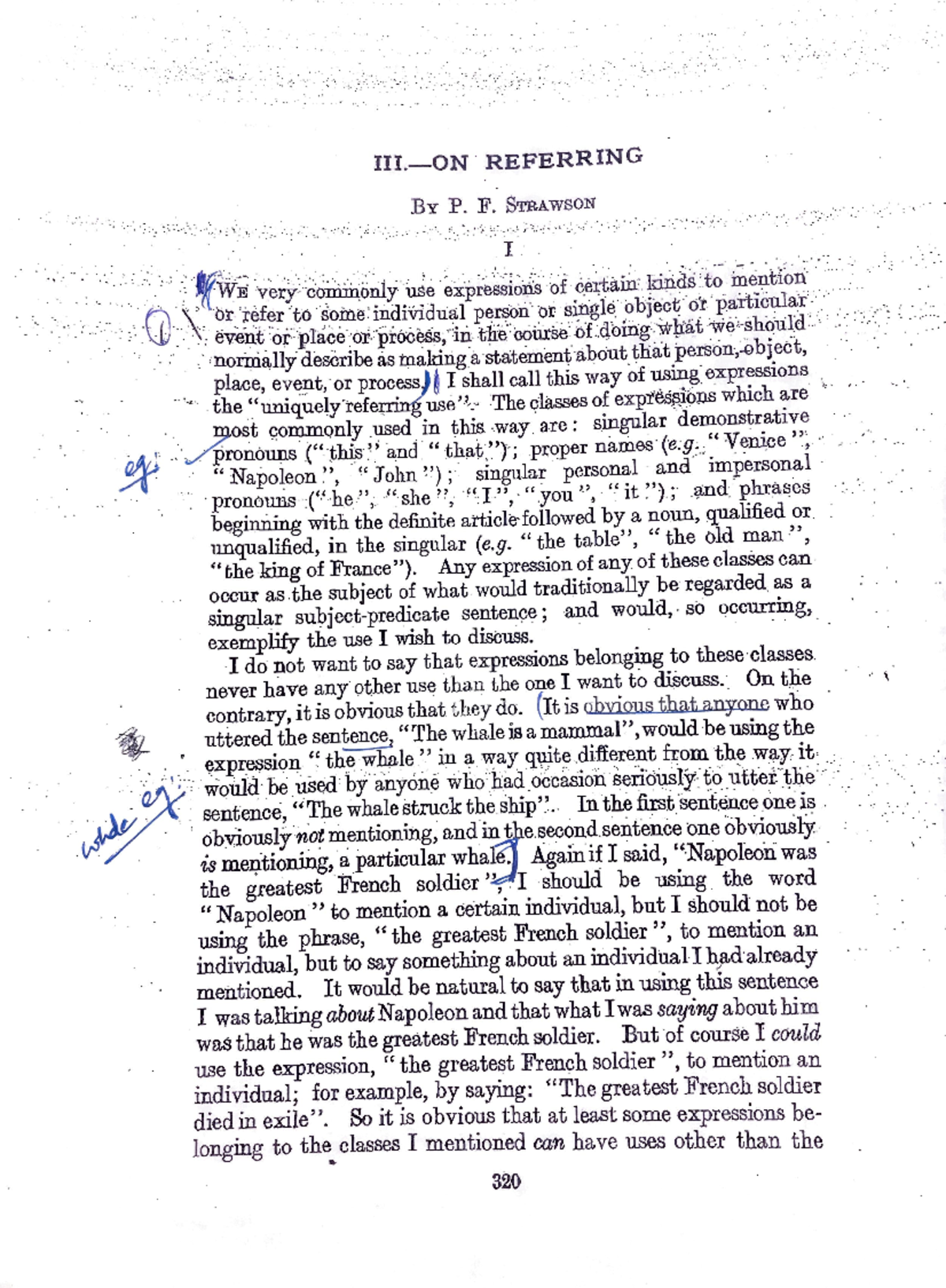 "on reference" by Peter Frederick Strawson - Philosophy of Language ...