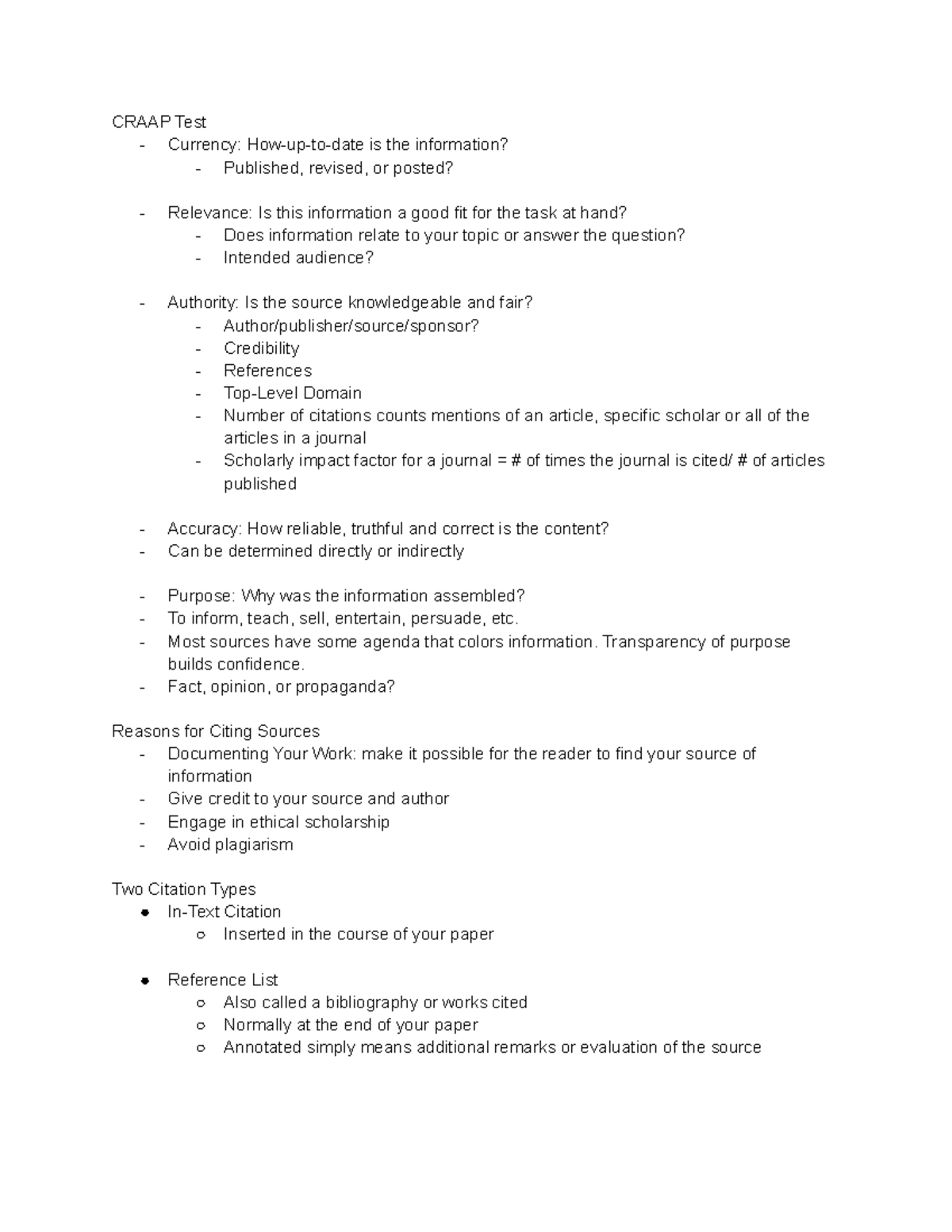 Information Literacy Module 5 - CRAAP Test - Currency: How-up-to-date ...