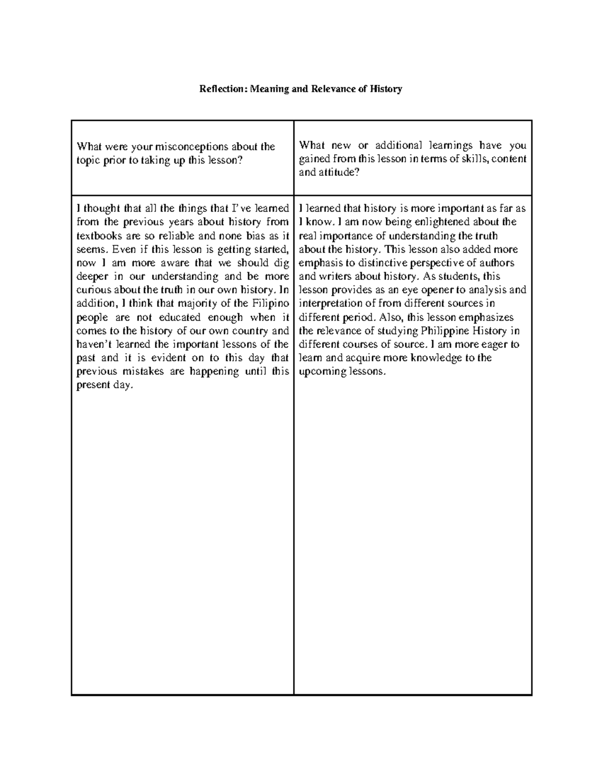 Reflection - bhag - Reflection: Meaning and Relevance of History What ...