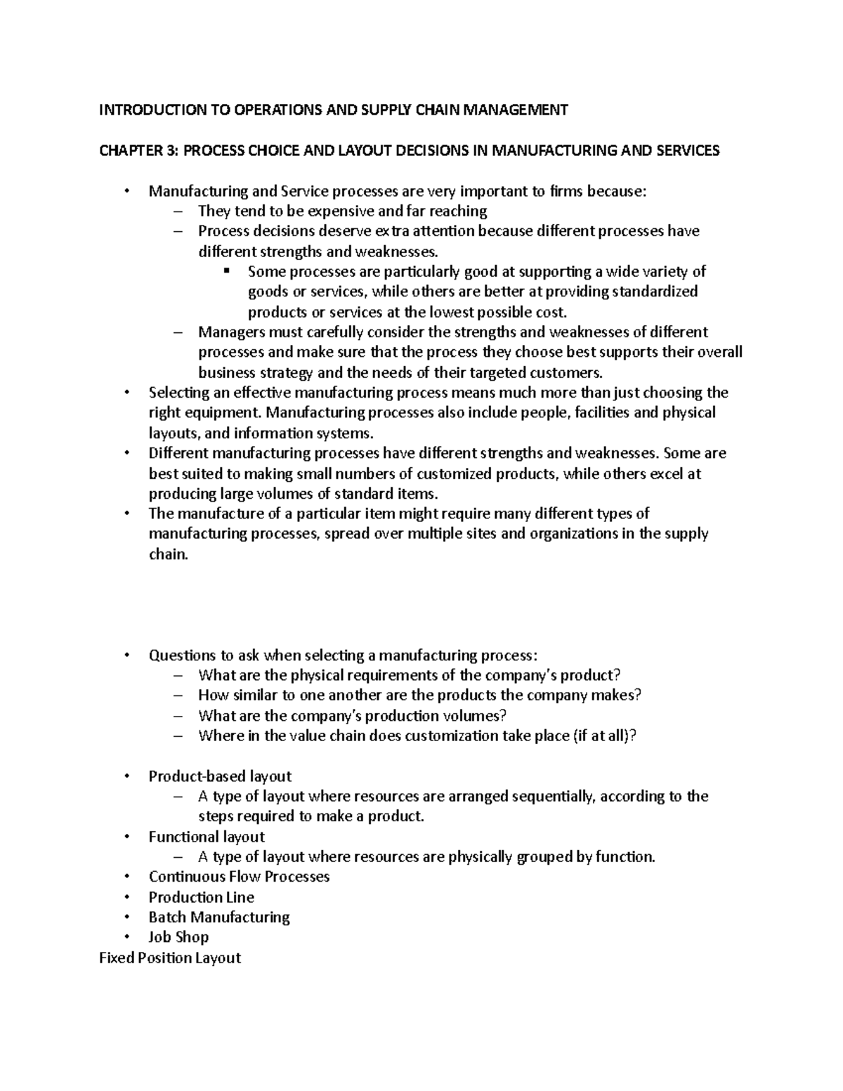 Introduction to Operations and Supply Chain Management Chapter 3 ...