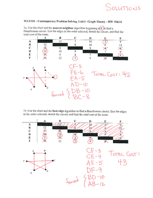 MAT110 - Graph theory homework and answers - MAT110 – Contemporary ...
