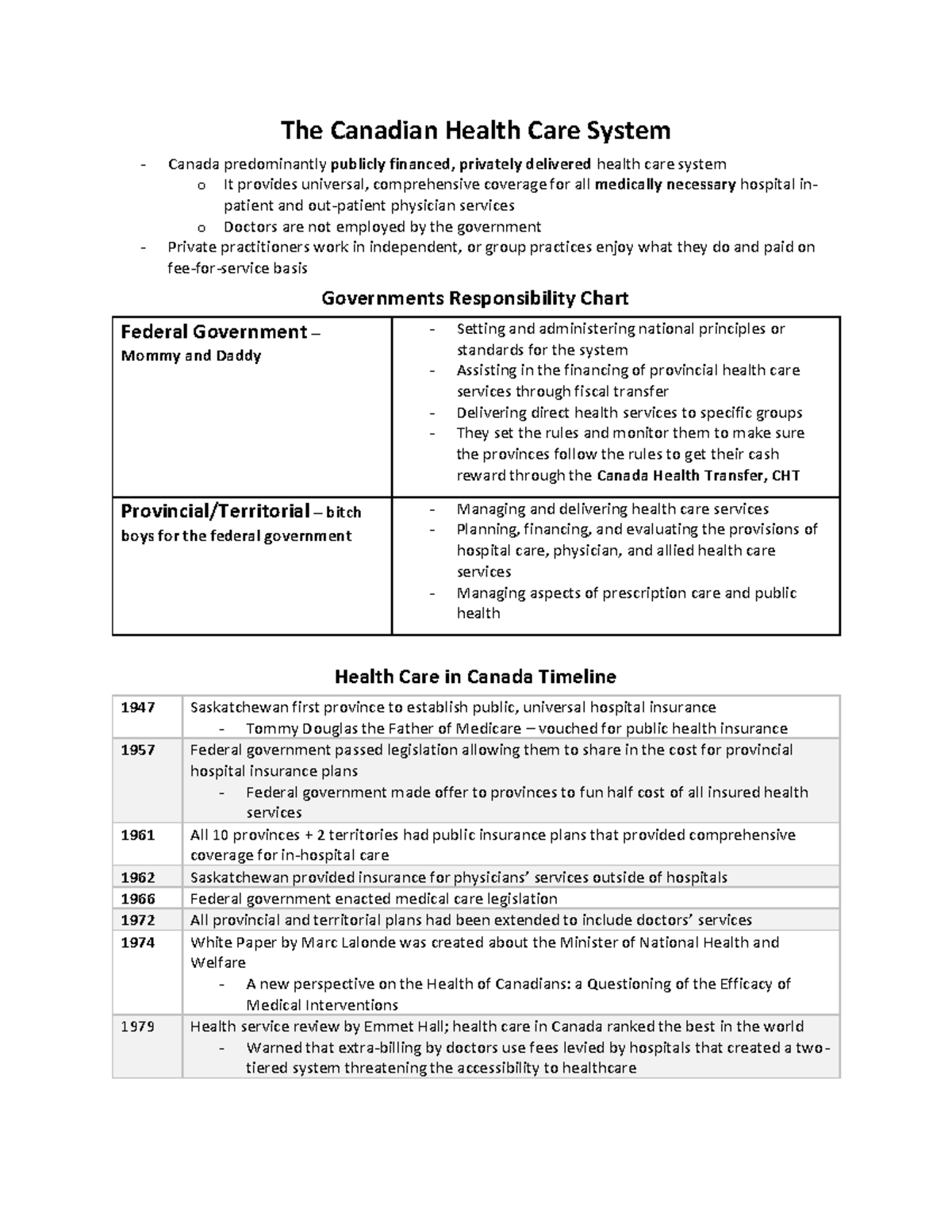 CHP2 The Canadian Health Care System - The Canadian Health Care System ...