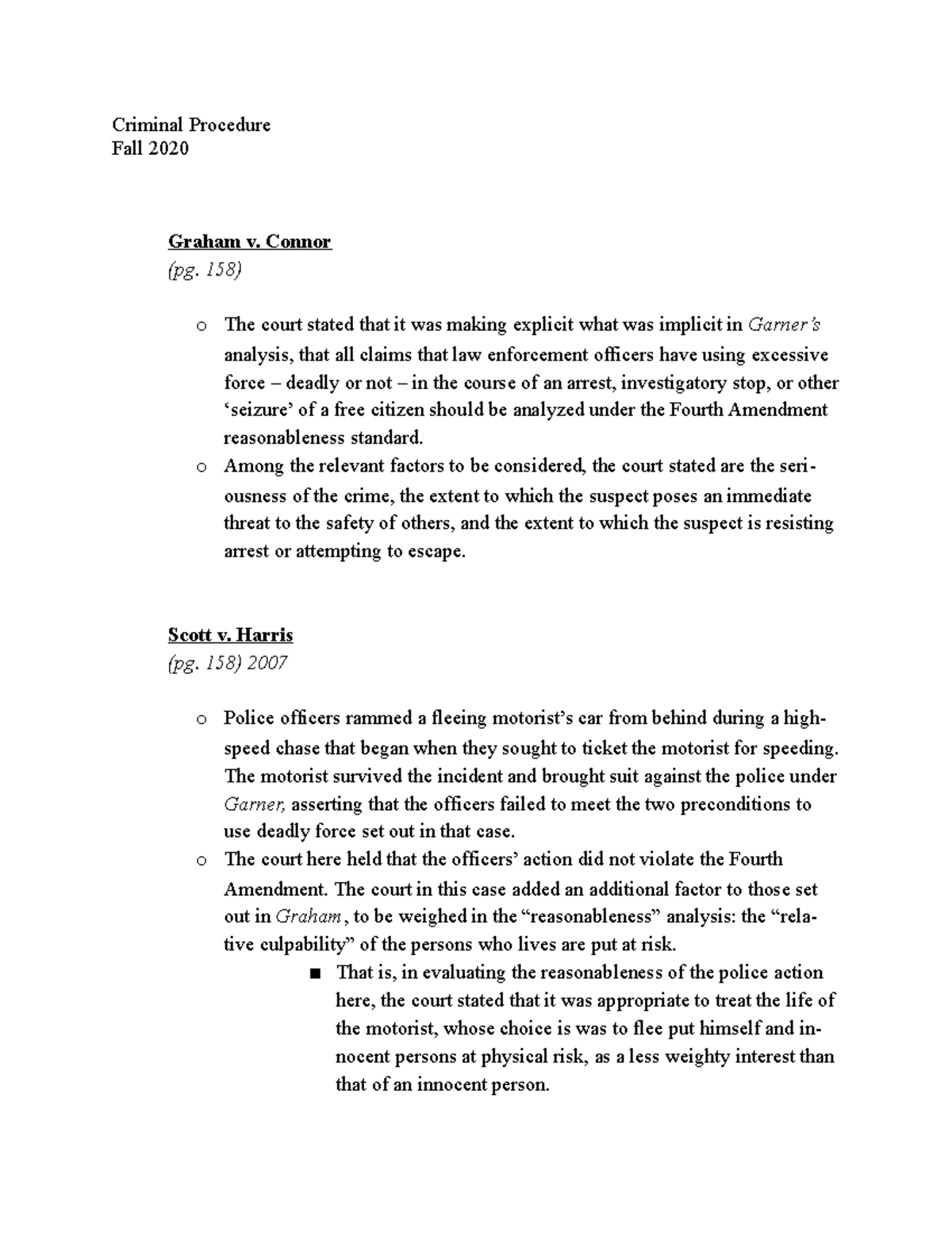 Criminal Procedure Cases on Detaining Arrestees - Criminal Procedure ...