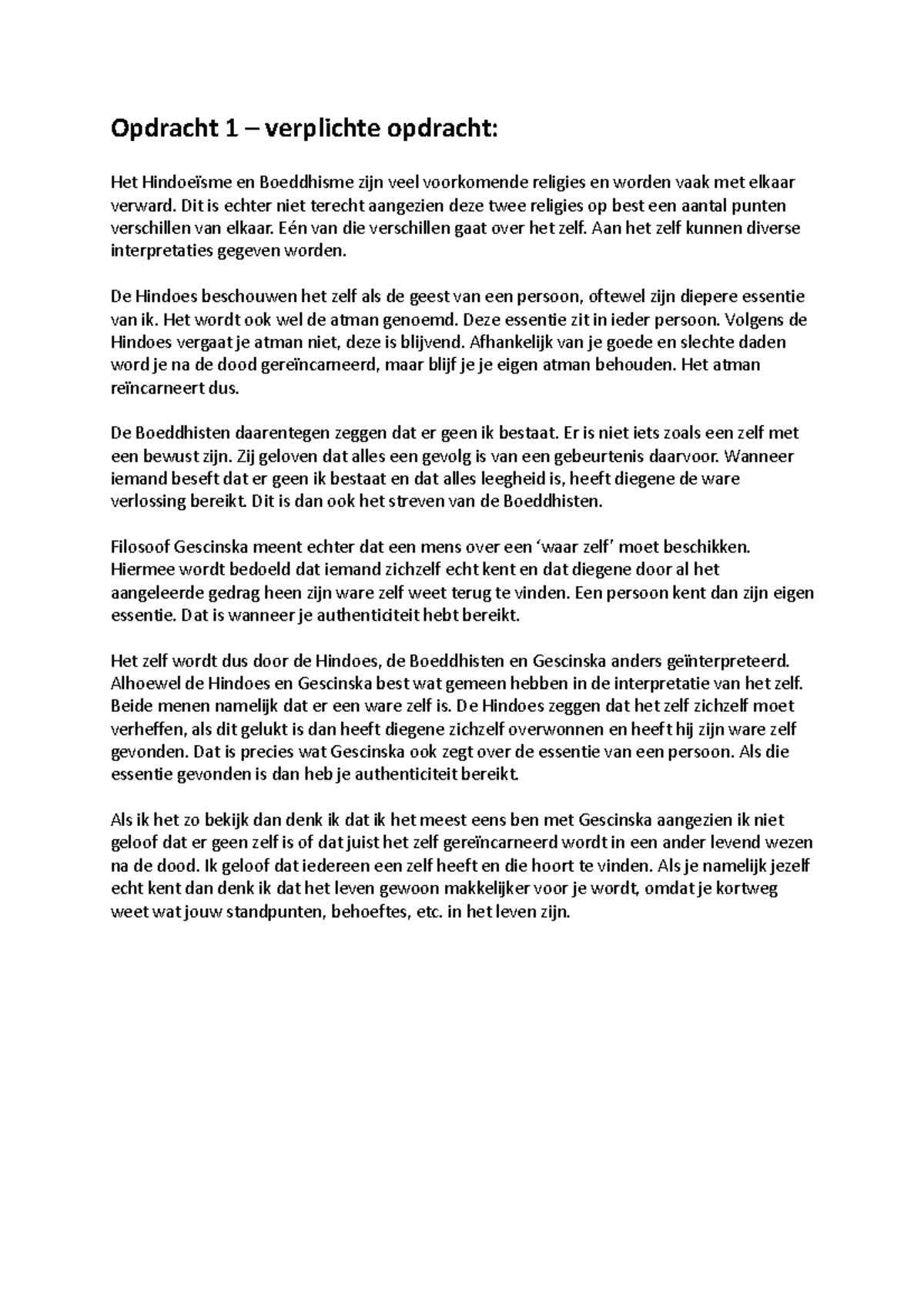 LVB Korte opdrachten - Opdracht 1 – verplichte opdracht: Het Hindoeïsme ...