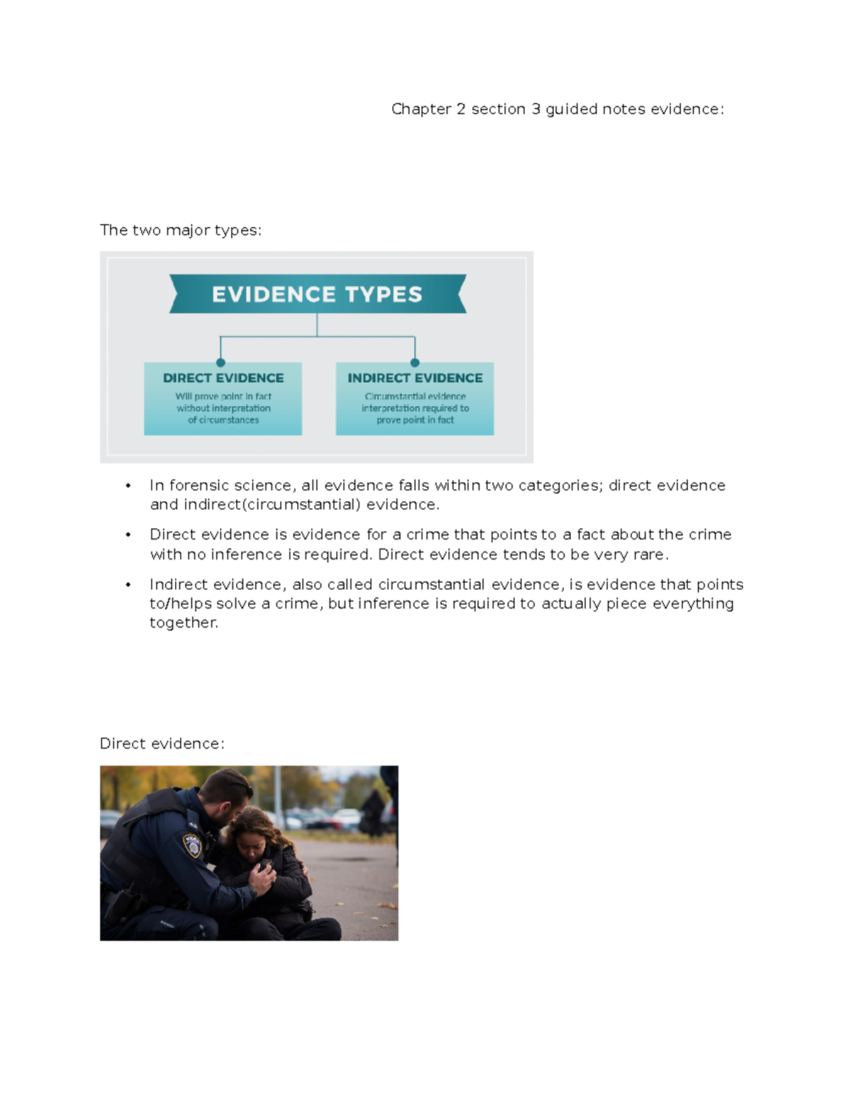 Chapter 2 section 3 guided notes evidence 2 - Chapter 2 section 3 ...