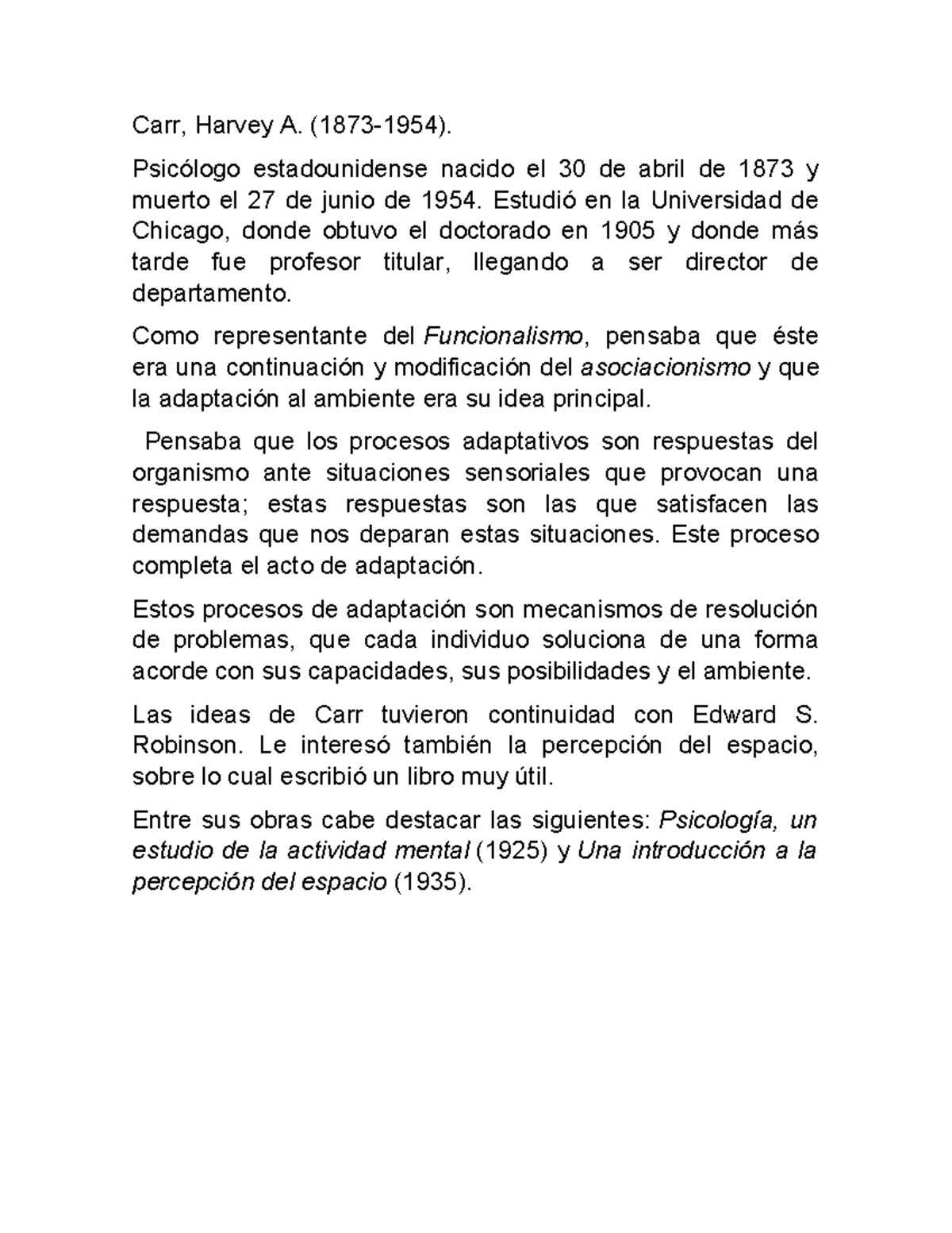Exposición - Carr, Harvey A. (1873-1954). Psicólogo estadounidense ...