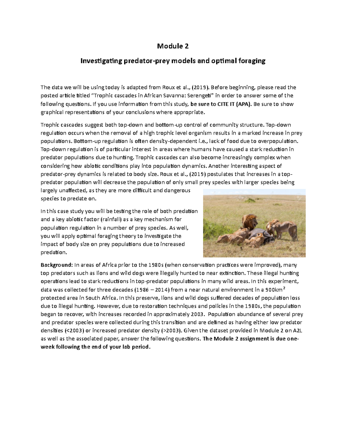 Module 2 - Student - Module 2 Investigating predator-prey models and ...