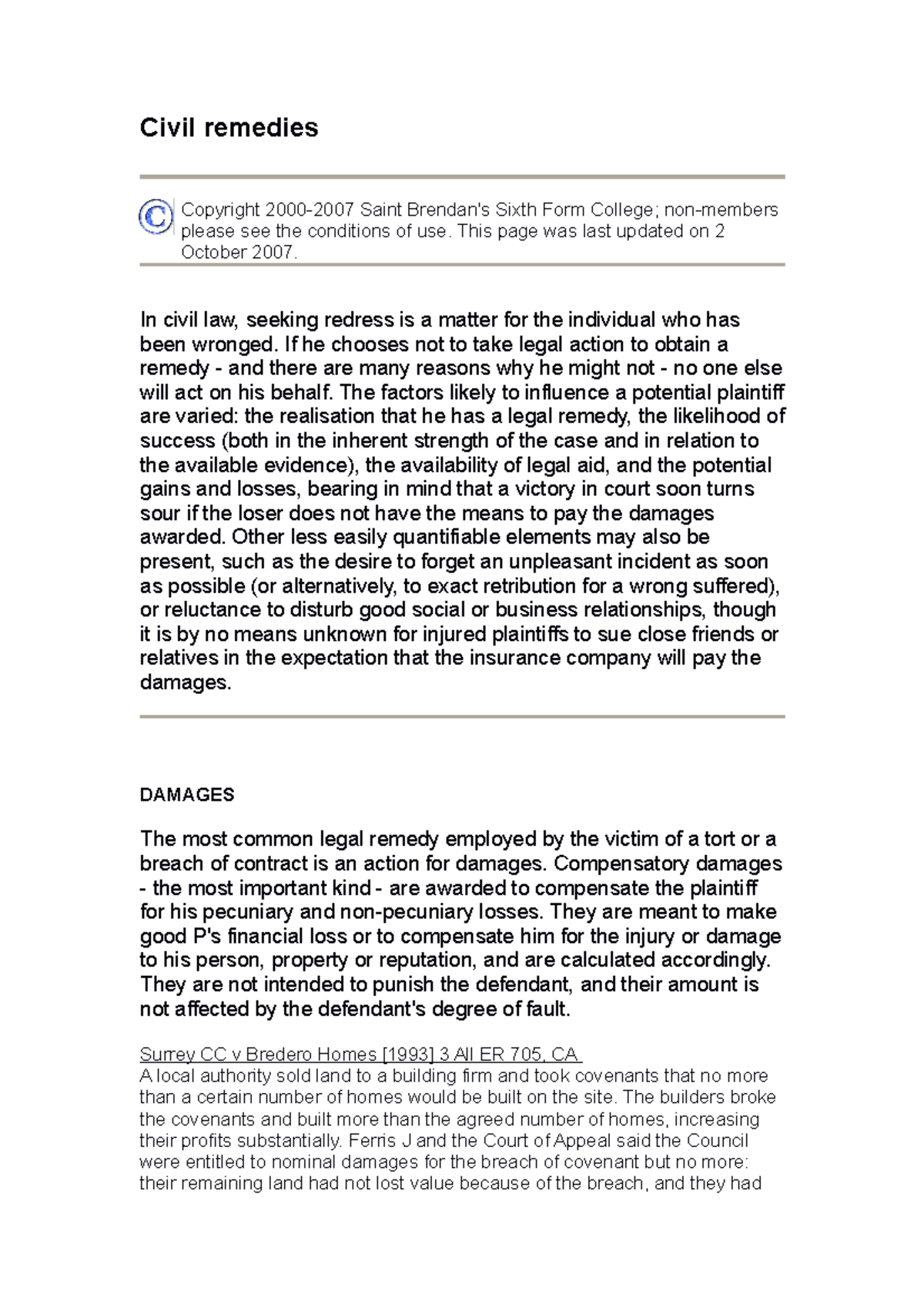 Civil remedies - Assignment uploads to unlock other's important Law ...