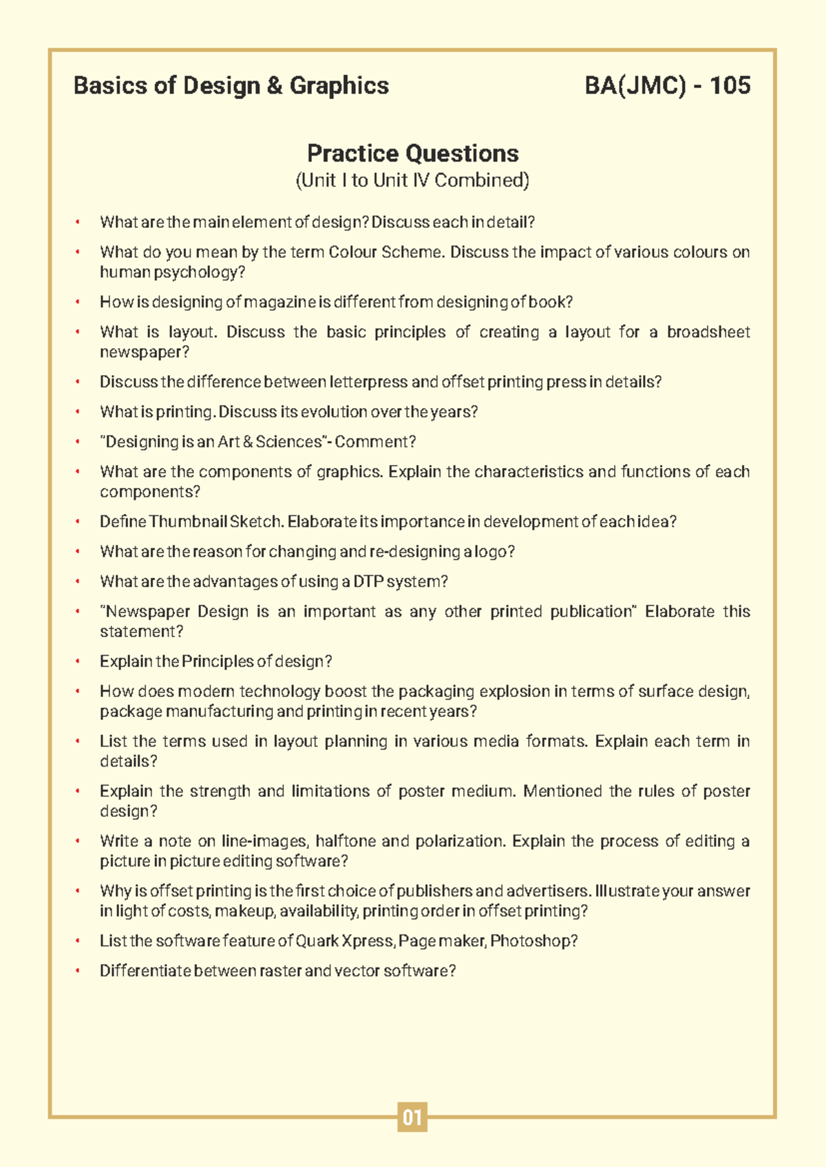 Basics of Design & Graphics - Practice Questions - Practice Questions ...