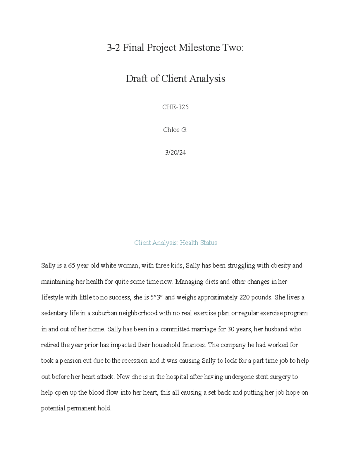 3-2 Final Project Milestone Two Draft of Client Analysis - 3-2 Final ...