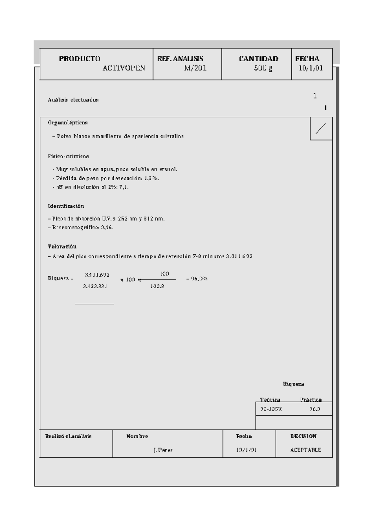 Tablas reporte tecno - Discusión resultados obtenidos en practica ...